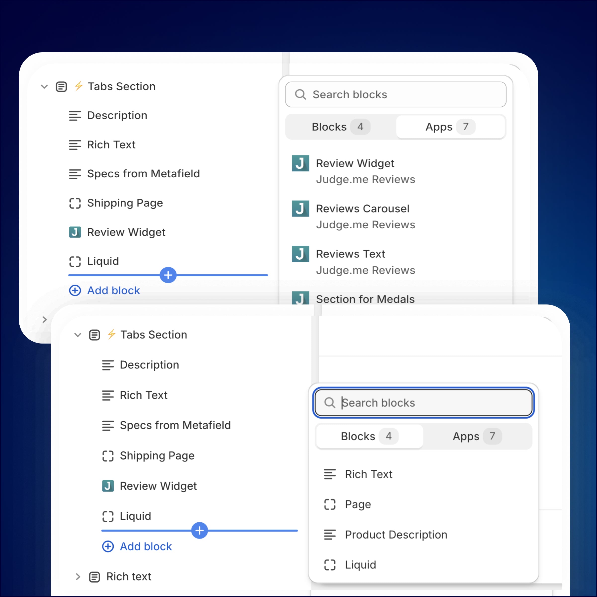 Tabs Section for Shopify – Shop Ed Codes