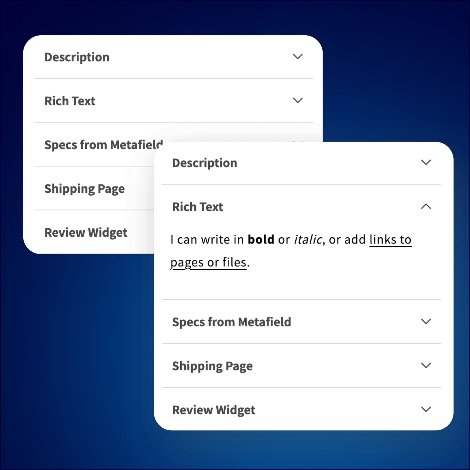 Tabs Section for Shopify – Shop Ed Codes